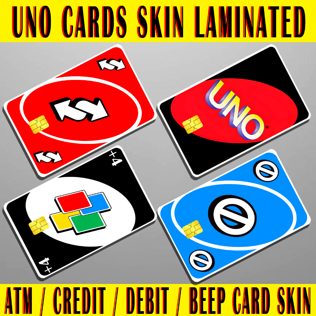 UNO CARDS - ATM/CREDIT/DEBIT/BEEP SKIN CARD STICKER LAMINATED ANTI ...