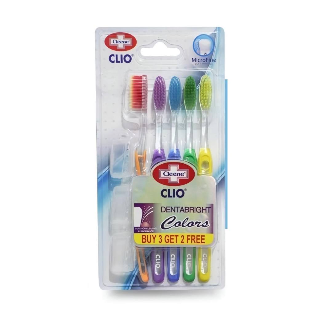 CLEENE CLIO Dentabright Colors Toothbrush 5s | Shopee Philippines