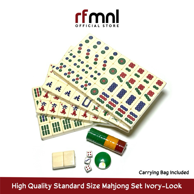 High Quality Standard Size Mahjong Set Ivory-Look With Carrying Bag ...