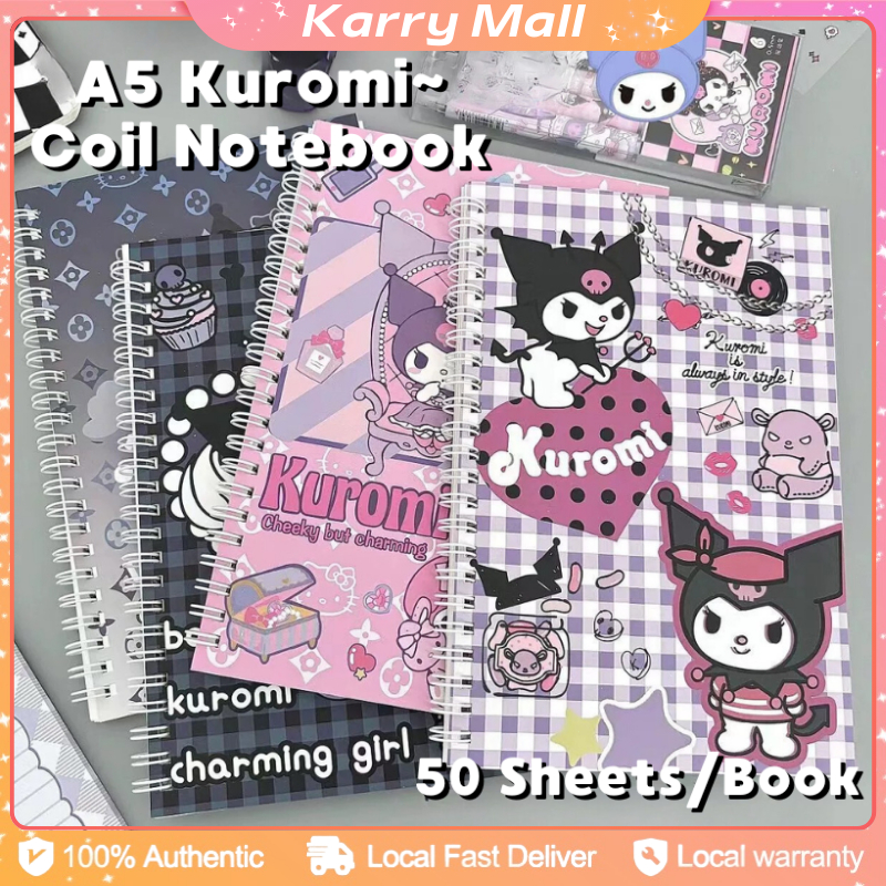4PCS A5 Kuromi Coil Notebook 60 Sheets Diary Book Notebooks Cute ...