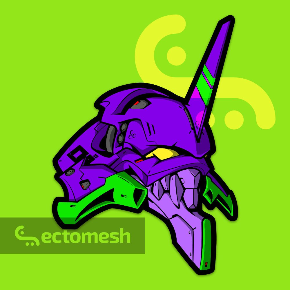 Evangelion EVA-01 Head (A) - Vinyl Waterproof Car Sticker by EctoMesh ...