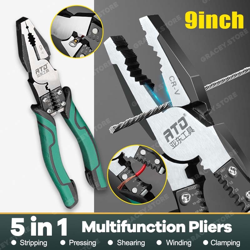 9 inch Multifunction Pliers Heavy Duty Vise Pliers 5 in 1 Universal ...