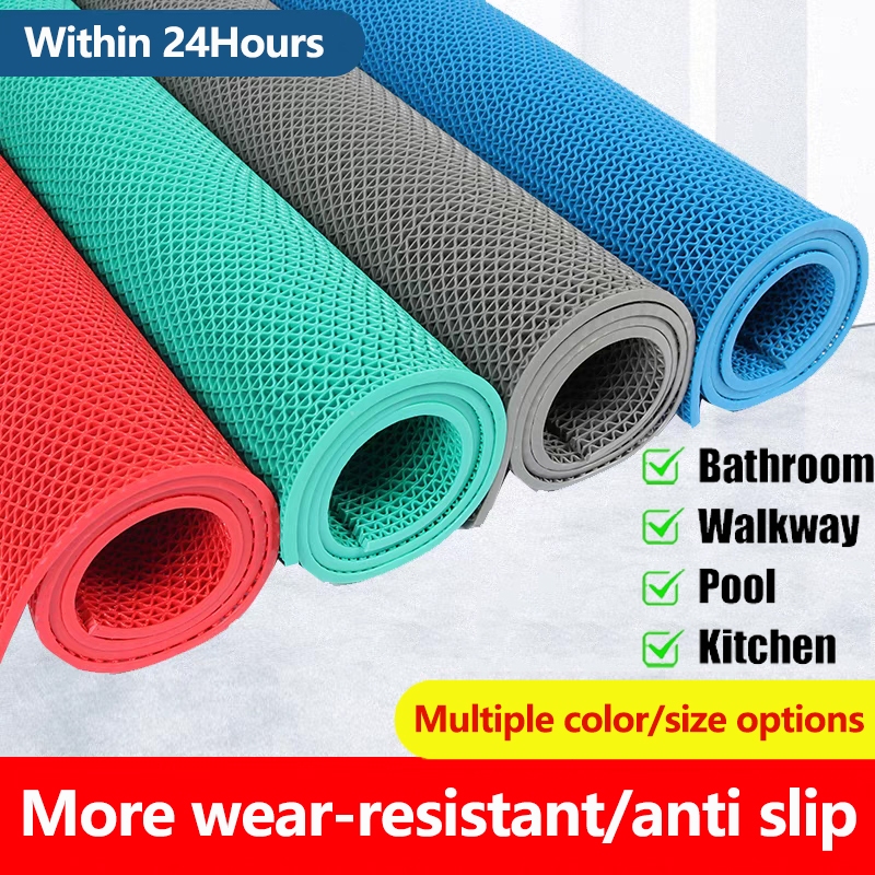 3.5MM thick rubber floor mat PVC material Anti-Slip S-shaped floor mat ...