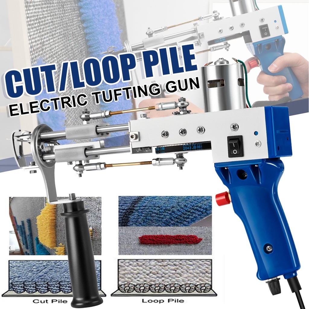 2 In 1 Cut Pile Electric Carpet Tufting Gun Hand Weaving Flocking ...