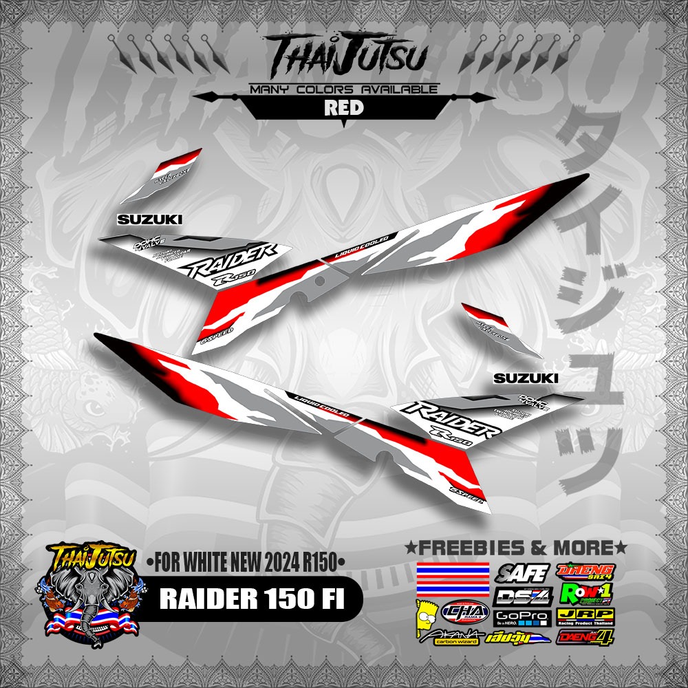 RAIDER 150 FI DECALS ( FOR WHITE NEW 2024 R150 )【ThaijutsuStickers ...