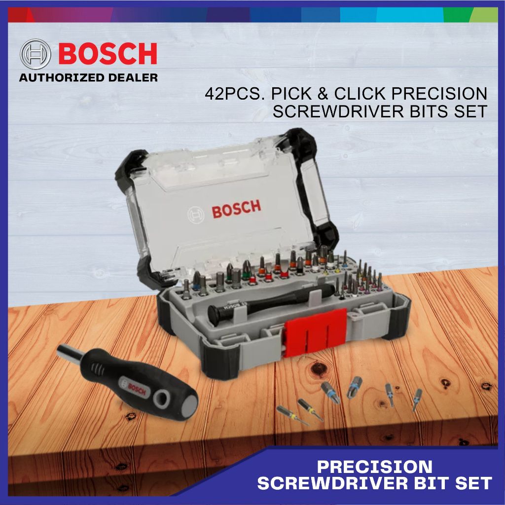 Bosch Precision Screwdriver Bit Accessories 42pcs Pick & Click ...