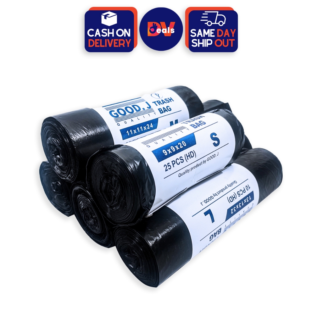 DVDeals 10pcs Disposable Black Garbage Trash Bag Waste Pouch Basurahan ...