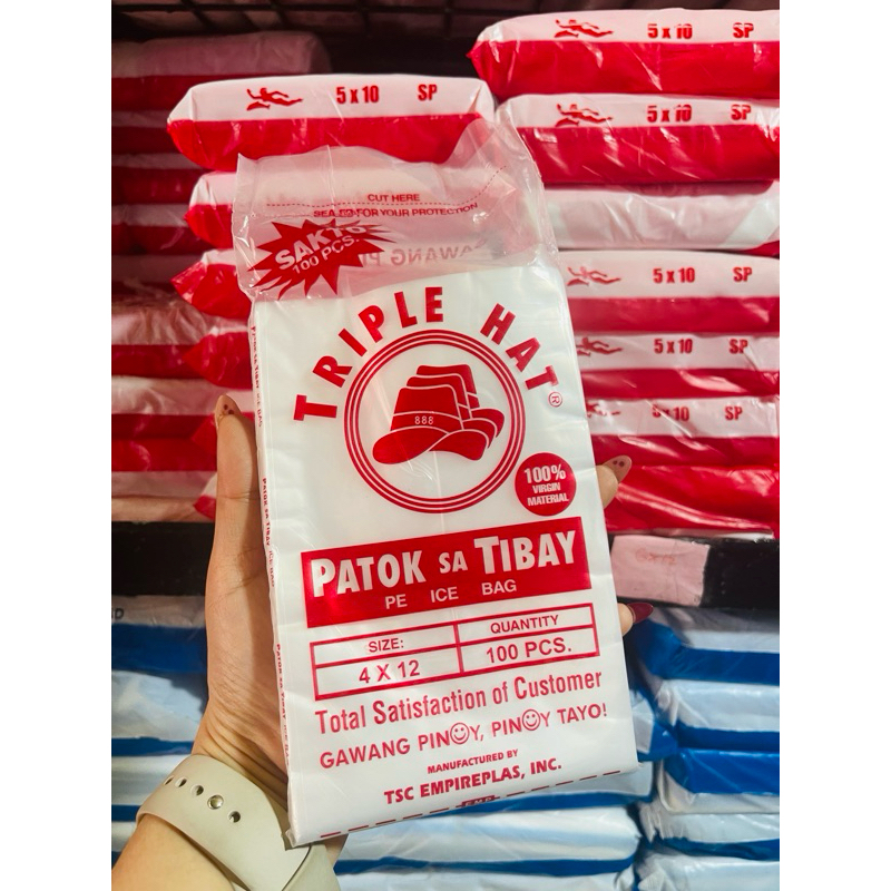 Triple Hat / Patok sa Tibay / PE Ice Bag / 4x12 | Shopee Philippines
