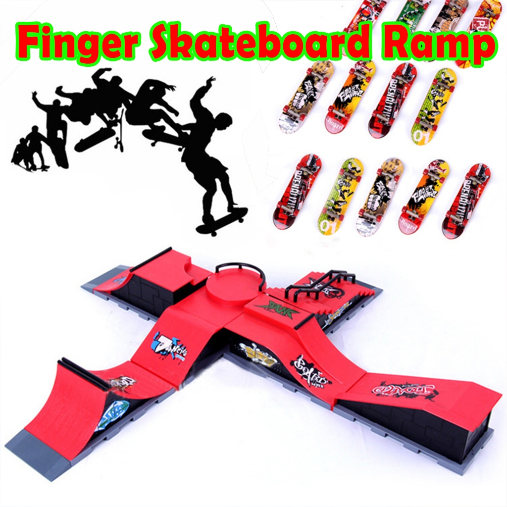 Mini Fingerboard Kit Finger Skateboard Ramp Set DIY Skate Scene ...