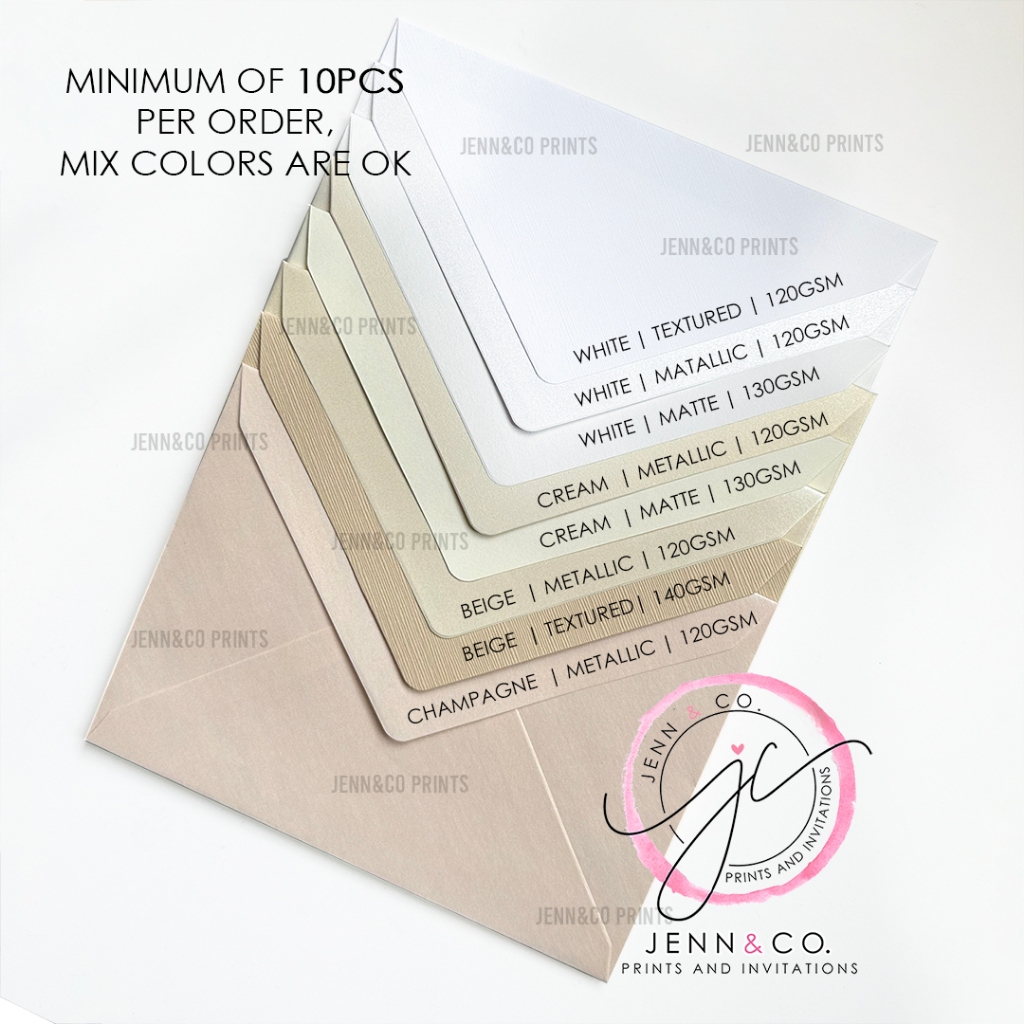 Envelopes for birthdays, wedding beige, cream, champagne, white ...