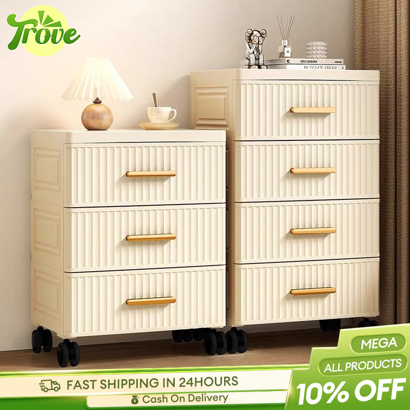 Trove Drawer Storage Cabinet With Wheel Multi-Layer Moveable Night ...