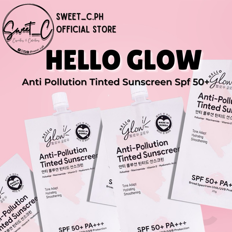 Hello Glow Anti-Pollution Tinted Sunscreen SPF 50 / Tinted Sunscreen ...