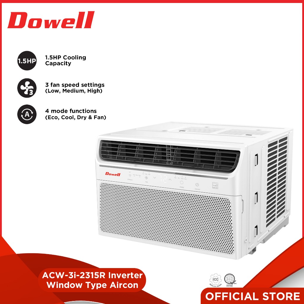 Dowell ACW-3I-2310R Inverter Window Type Aircon | Shopee Philippines