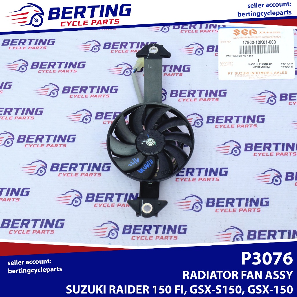SGP RADIATOR FAN ASSY Suzuki Raider 150 FI GSX-S150 GSX-R150 Genuine ...