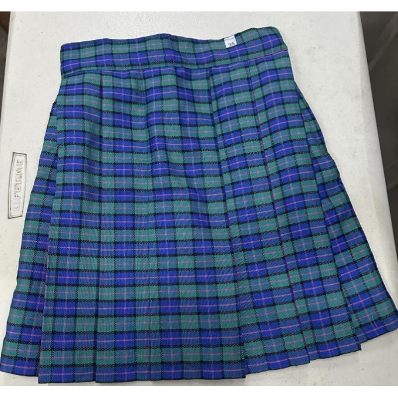 School uniform Checkered blue green Palda/skirt | Shopee Philippines