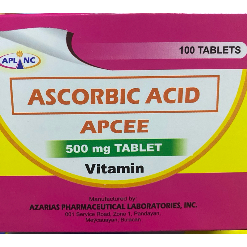 ascorbic acid apcee 500mg 100 tabs | Shopee Philippines