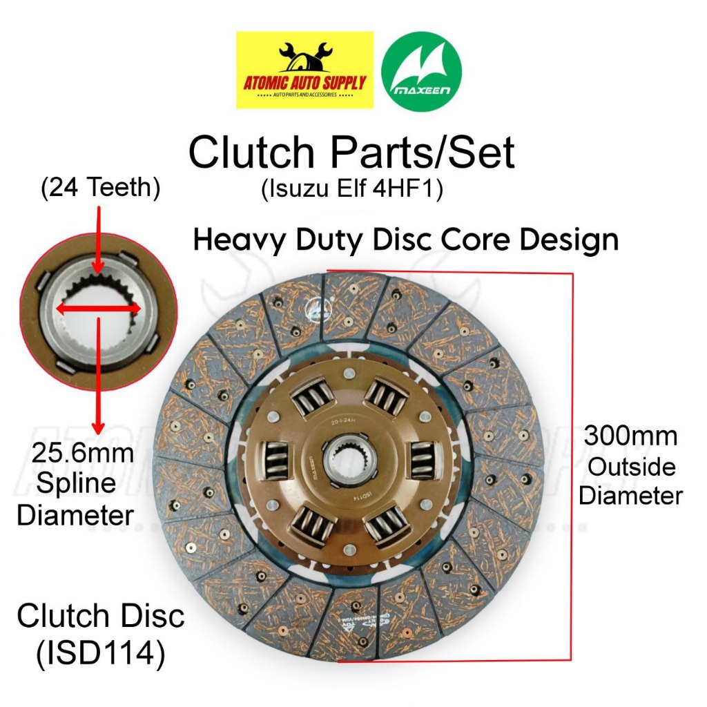 MAXEEN CLUTCH SET FOR ISUZU 4HF1 (SET INCLUDES - CLUTCH DISC + PRESSURE ...