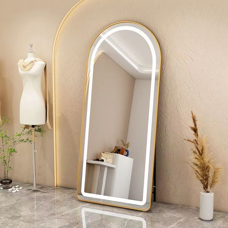 Light luxury full-length mirror Smart LED light wearing mirror ...