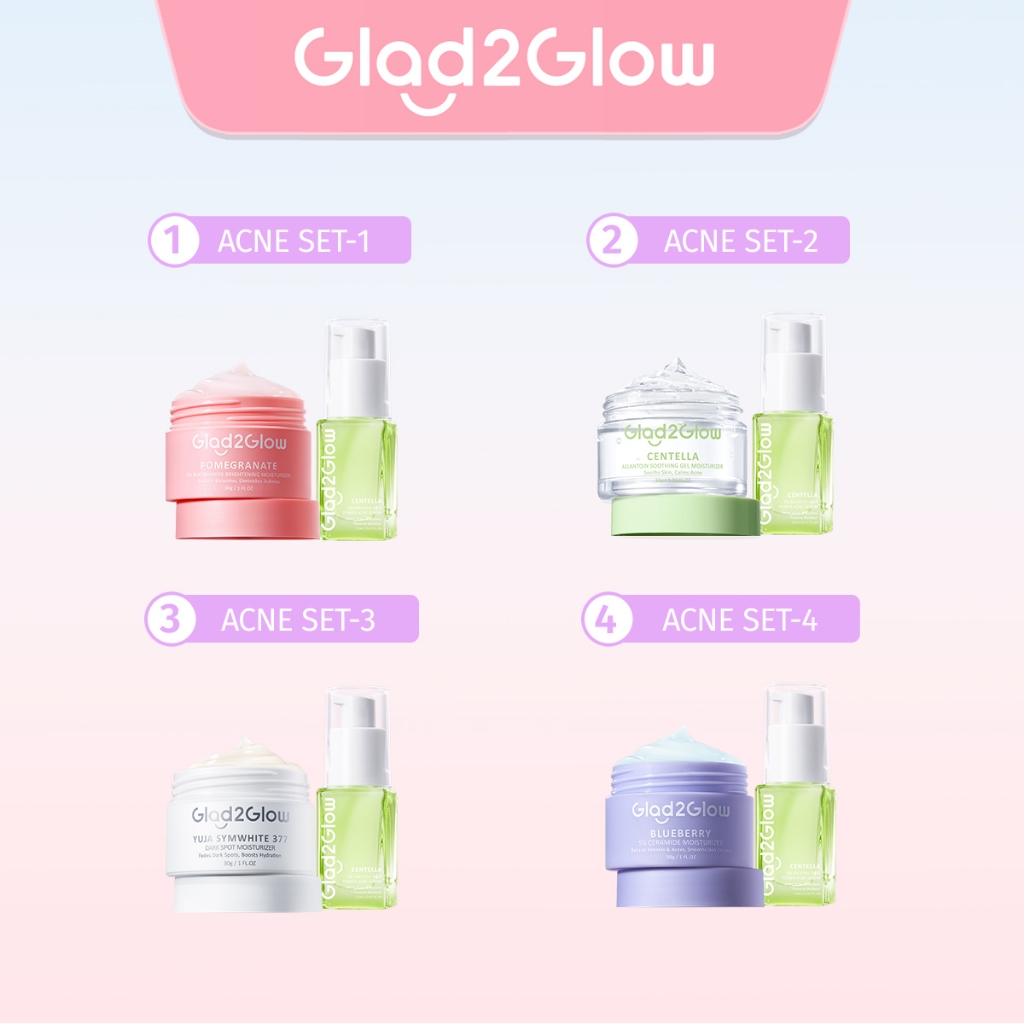 [G2G] Glad2Glow Acne Set Aha Bha Pha/10% Niacinamide/5% Ceramide ...