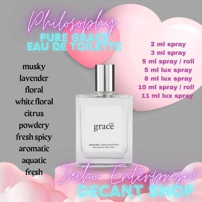 Decant or Takal Authentic Perfume Collection Philosophy Pure Grace EDT ...