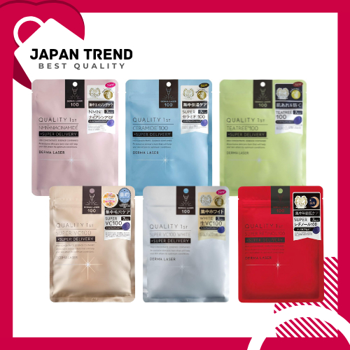 Quality 1st Derma Laser Original Face Sheet Mask 7 sheets [ Tea tree 100 / VC100 / VC 100 white ...