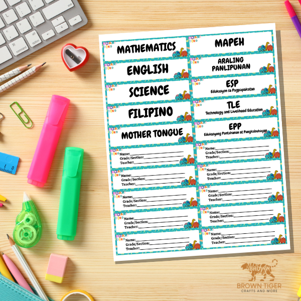 Cute Aesthetic and Different Cartoon Characters Subject and Blank Name ...