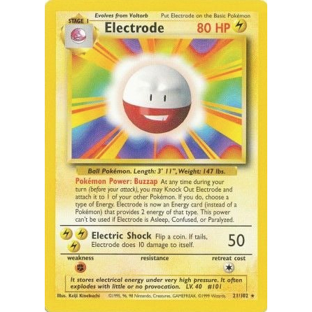 Pokemon TCG - Electrode - Base Set - Rare | Shopee Philippines