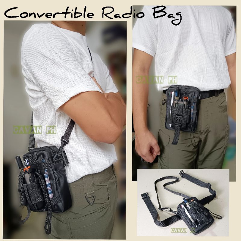 Convertible RAdio Bag Slingbag Beltbag walkie talkie bag | Shopee ...