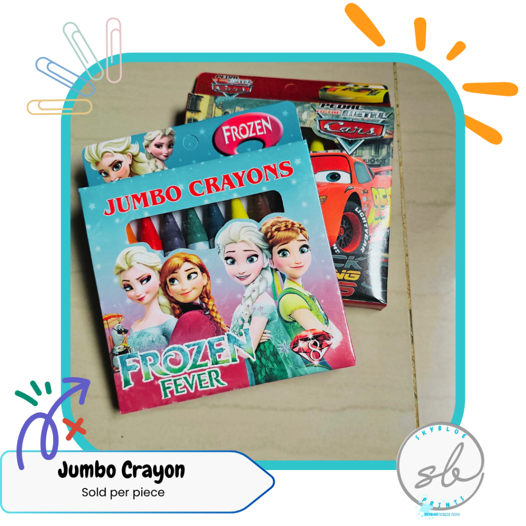 Crayon jumbo with characters 8 colors frozen cars | Shopee Philippines