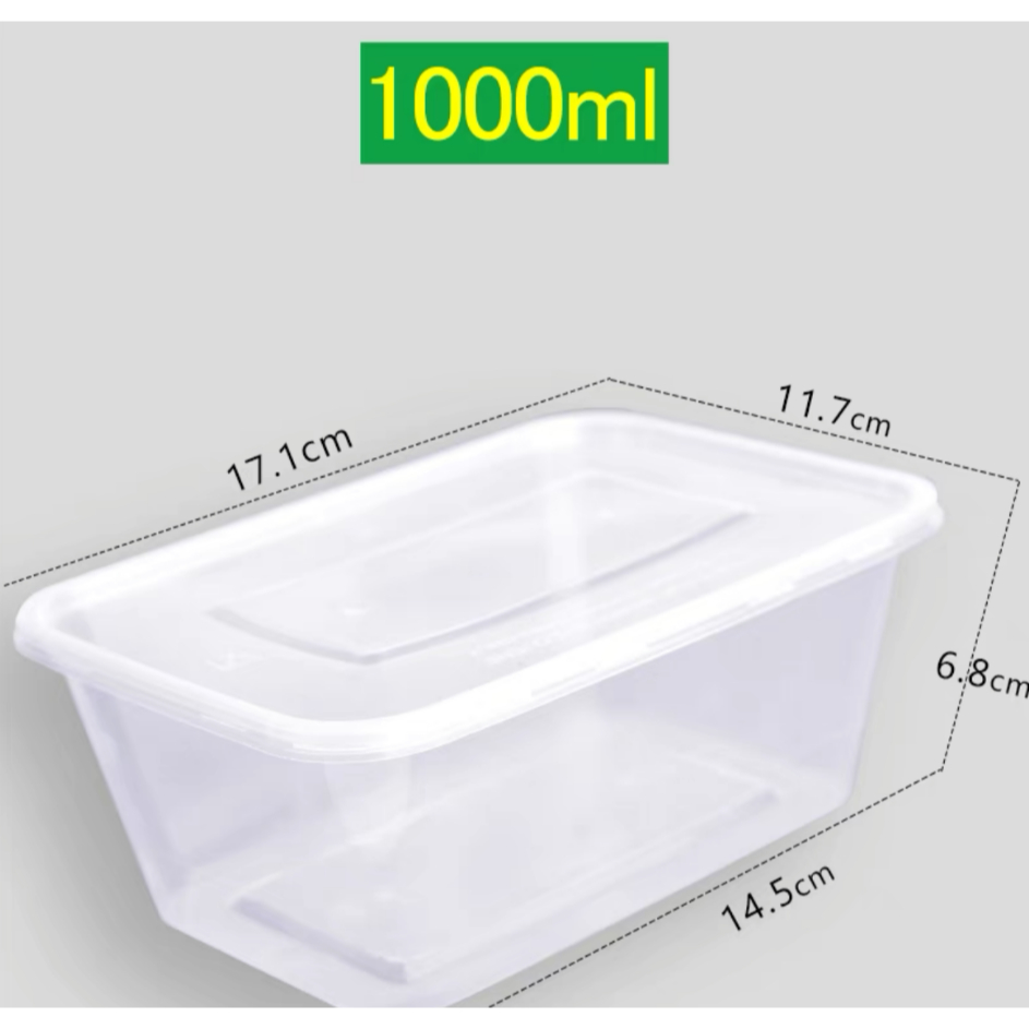 50/45set- Microwavable Plastic Container (Rectangular and Round) 500ml ...