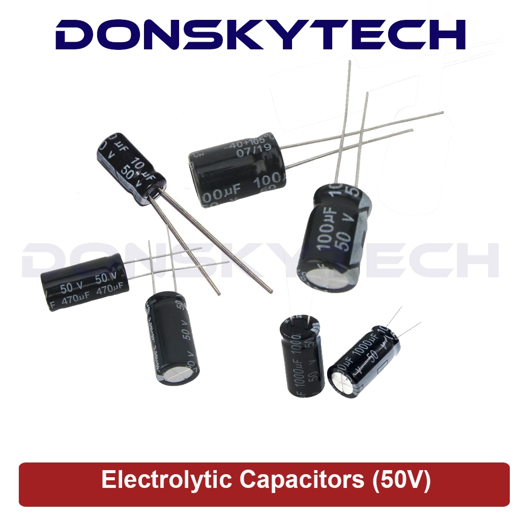 Aluminum Electrolytic Capacitor 50V 50 Volts 0.1uF 0.22uF 0.47uF 1uF 2.2uF 3.3uF 4.7uF 10uF 22uF ...