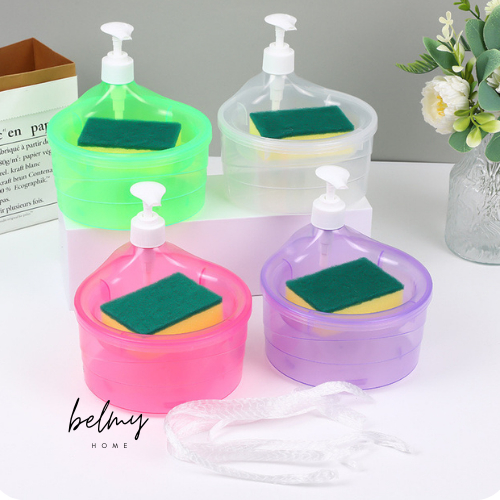 Dishwashing Liquid Soap Container Kitchen Liquid Pump with Sponge ...