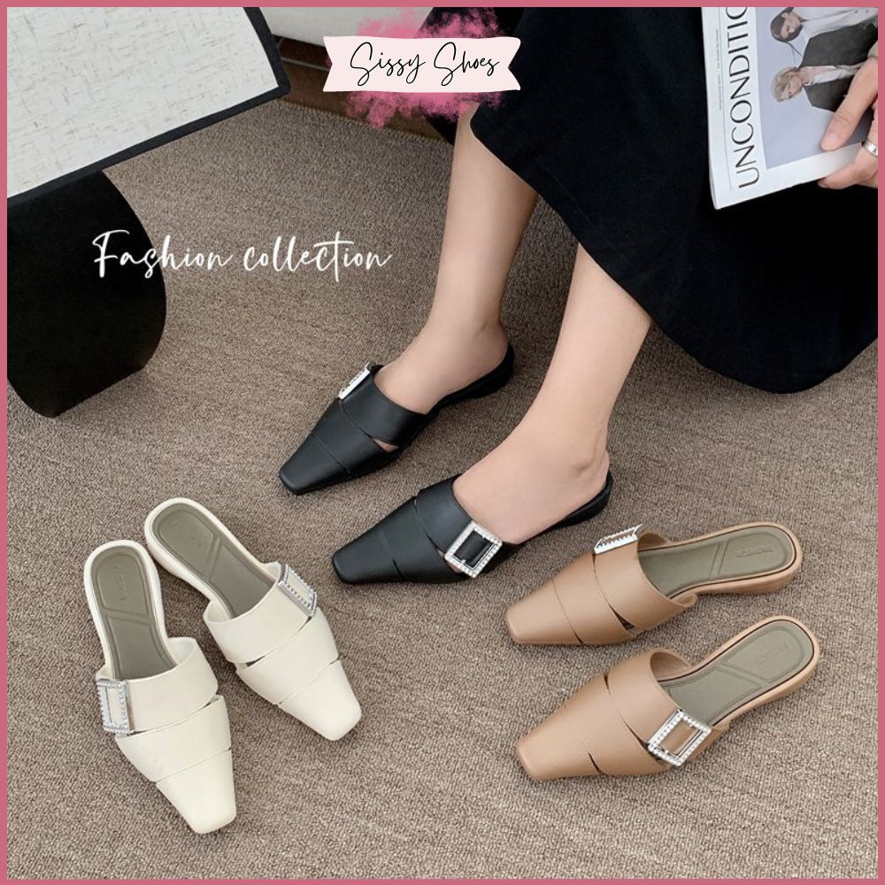 Sissy Shoes Exsquisite Aesthetic Classy Flat Mules For Women (Standard ...