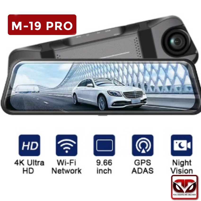 D&D ANYTEK M19Pro Mirror Dash Cam GPS Car DVR Rear View Camera Driving Recorder 24h Parking ...