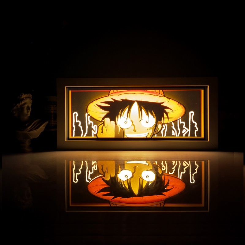 One Piece Paper Carving Lamp Luffy Sauron Cartoon Hand-Made Peripheral ...