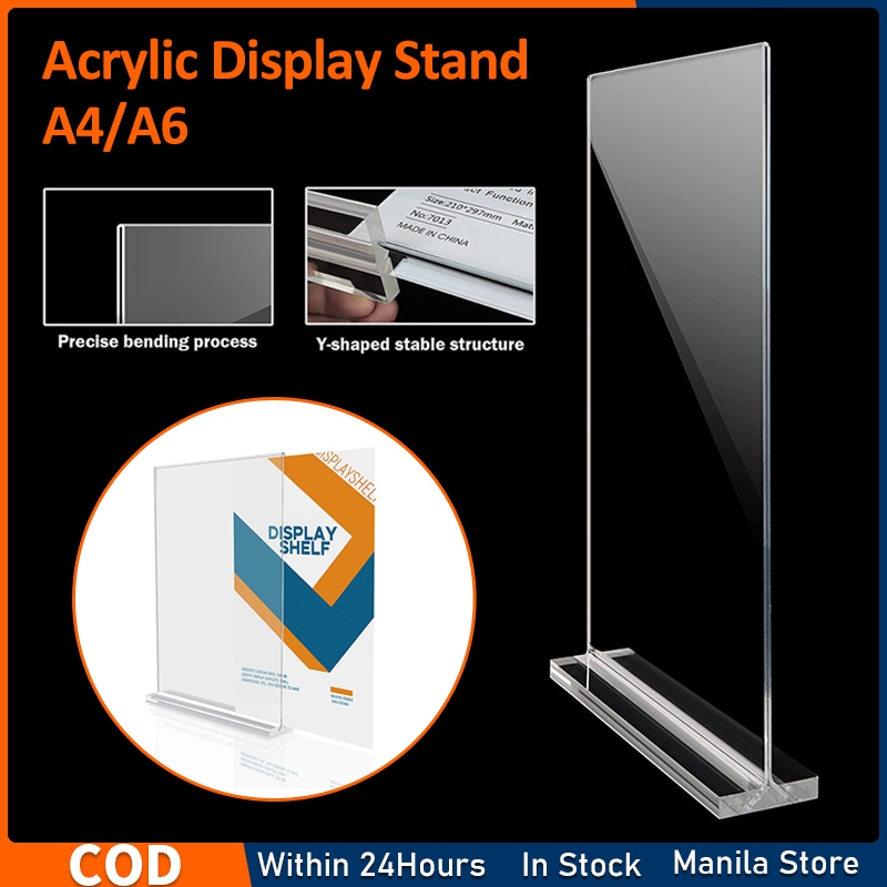 A4 A5 A6 Acrylic Menu Display Stand Double Side Clear Desk Display T ...