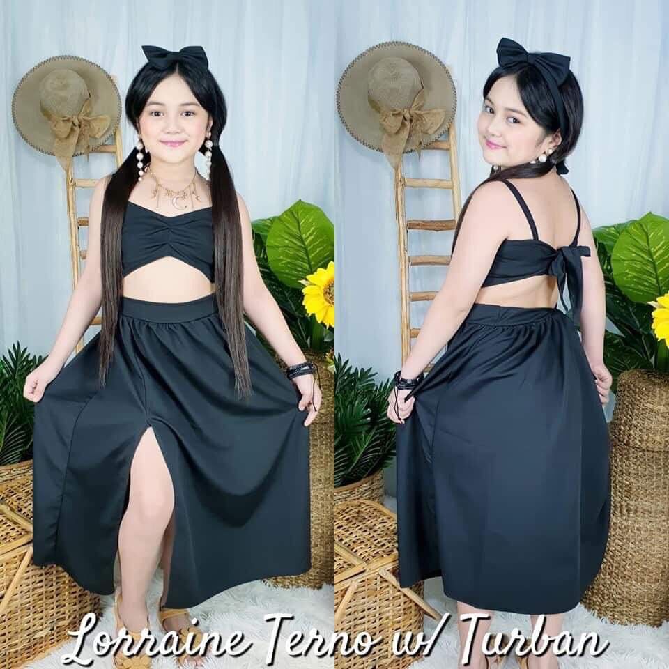 NEW DESIGN LORRAINE TERNO PALDA DRESS 6-10 YRS OLD MAXI COLLECTION | Shopee Philippines