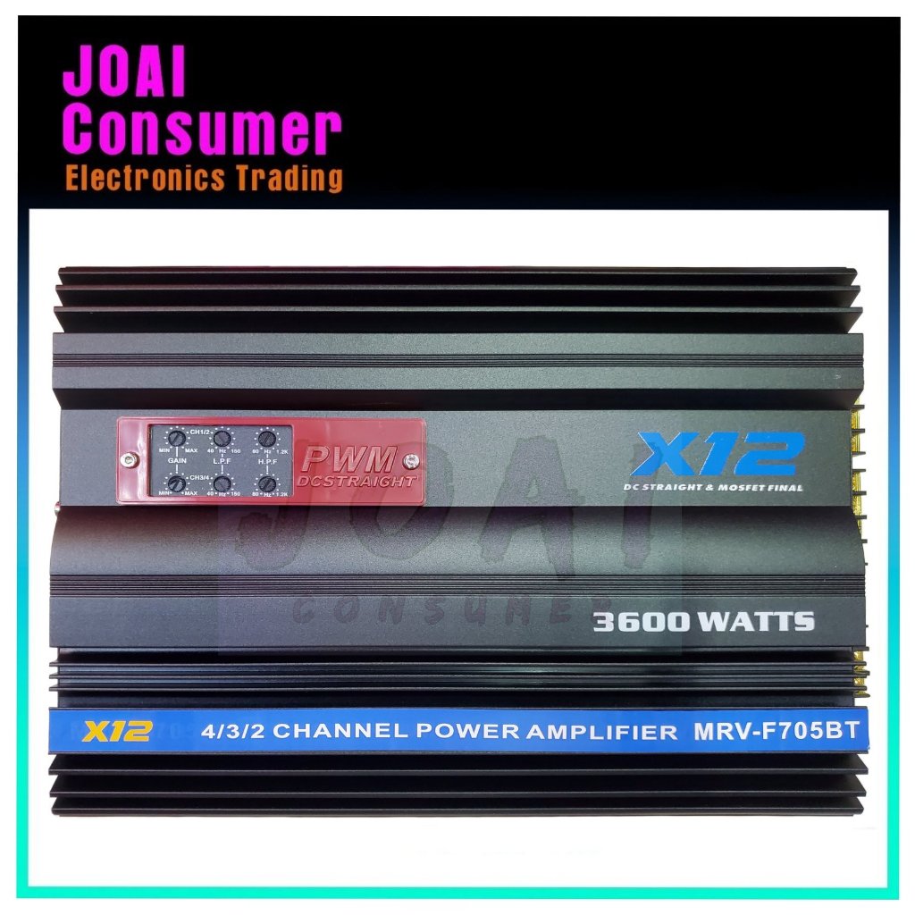 X12 MRV-F705BT 4/3/2 CHANNEL POWER AMPLIFIER 3600WATTS with USB/SD CARD ...