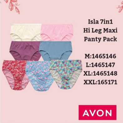 AVON ISLA 7-IN-1 HI-LEG MAXI PANTY PACK & UNDERWIRE CONVERTIBLE BRA ...