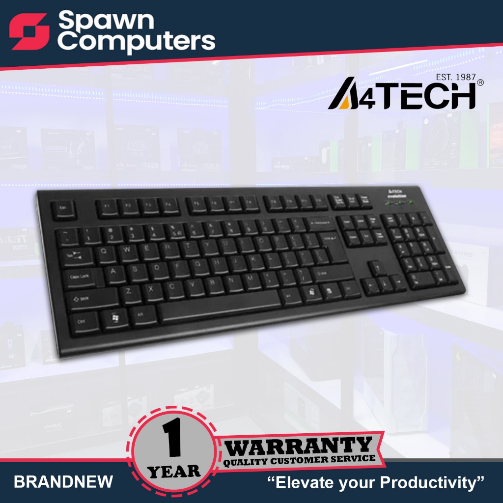 A4Tech Keyboard KRS-83 Comfort Round Spill Proof | Desktop keyboard ...