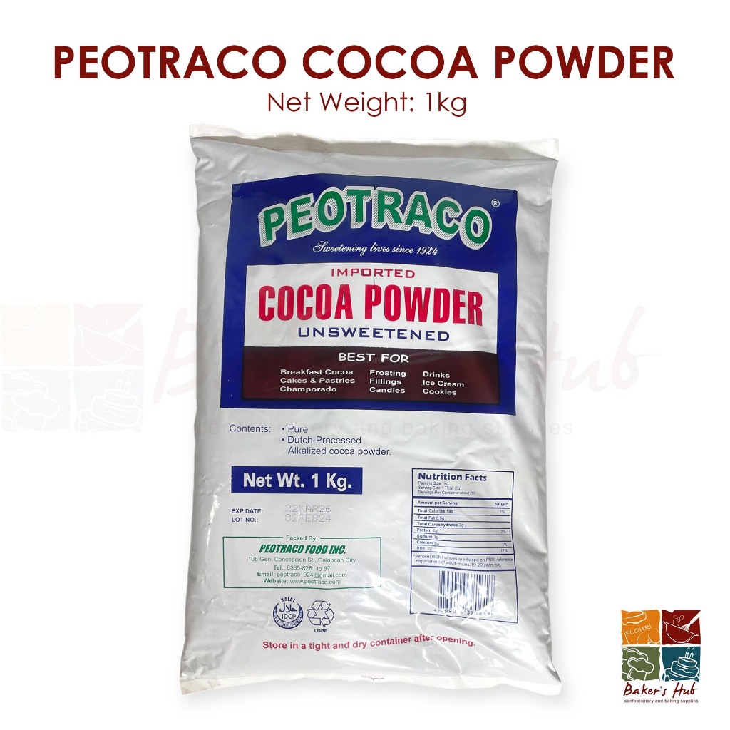 Peotraco Imported Unsweetend Cocoa Powder 1kg | Shopee Philippines