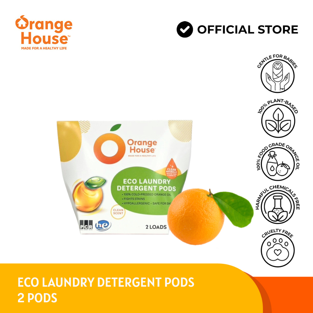 Orange House Eco Laundry Detergent Pods (2 pods) | Shopee Philippines