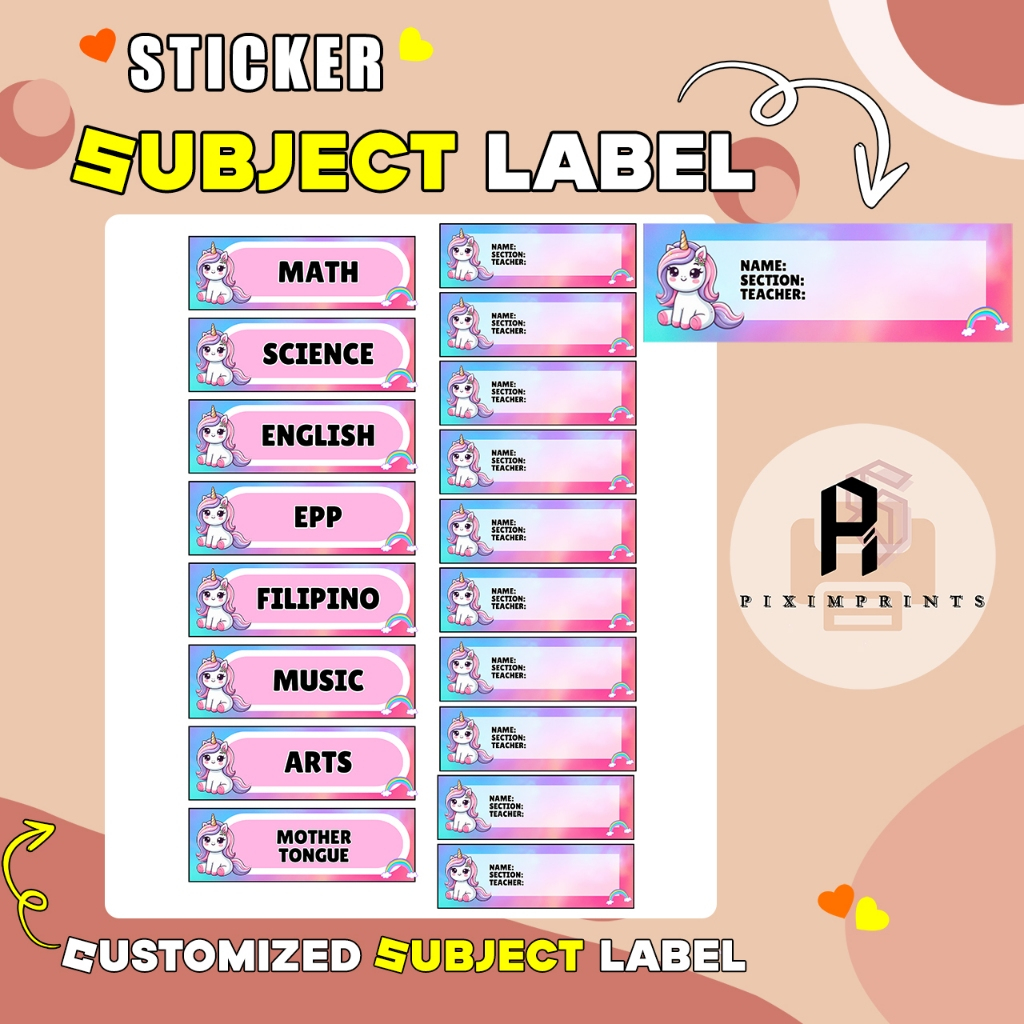 Sticker Subject Label (Customized) - Piximprints | Shopee Philippines