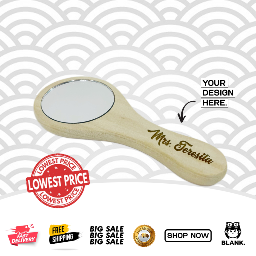 Personalized Wooden Hand Mirror | Laser Engraved | Gifts, Souvenirs ...
