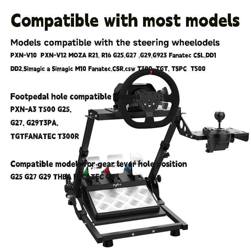 PXN A10 Game Racing Steering Wheel Simulation Stand Foot Pedal T300 ...