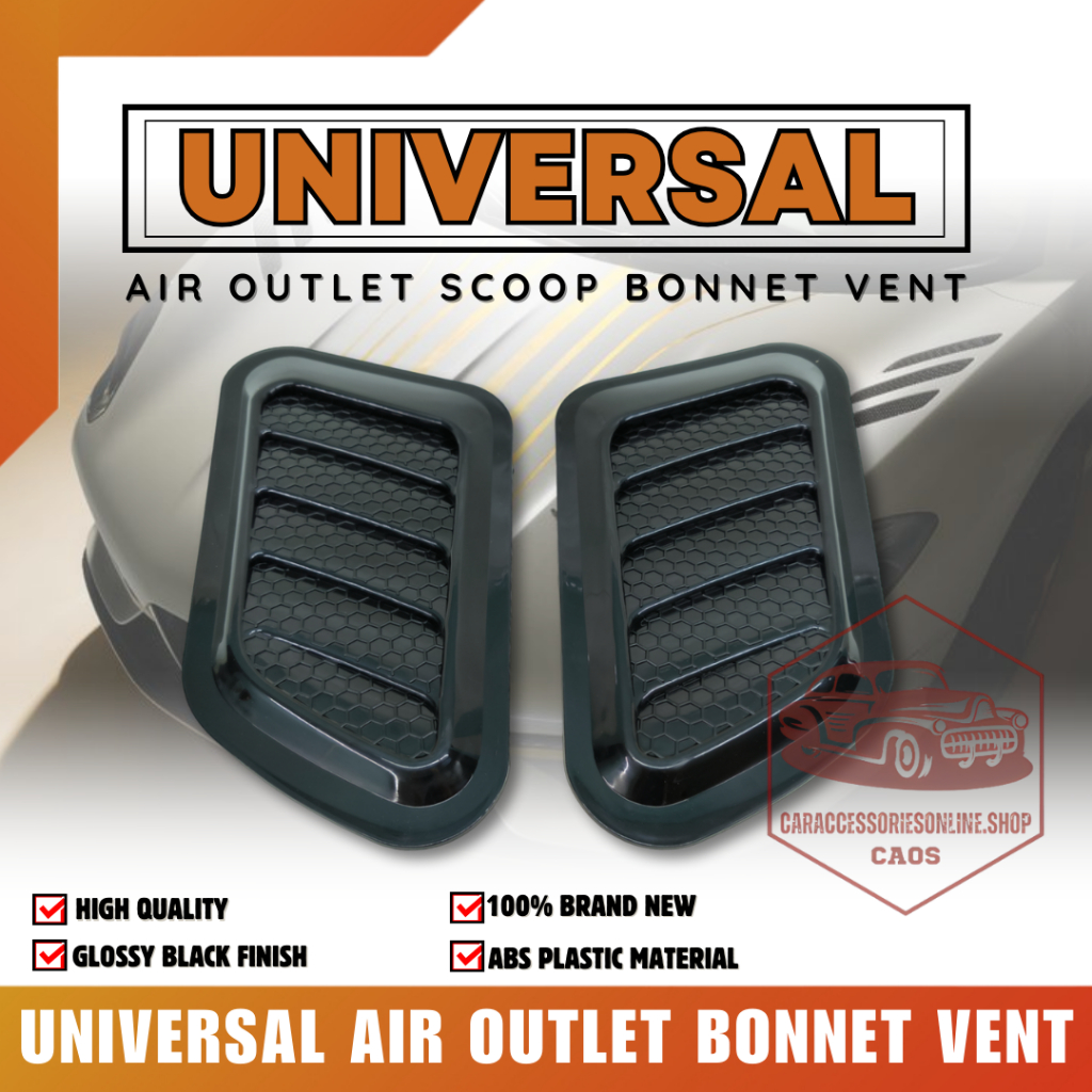 CAOS 2pcs Universal Car Air Outlet A Flow Intake Scoop Bonnet Side ...