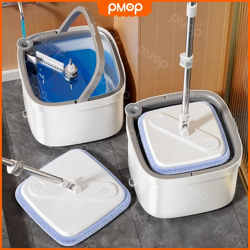 PMOP Self Wash Spin Mop With Turbo Flushing Bucket Clean and dirty ...