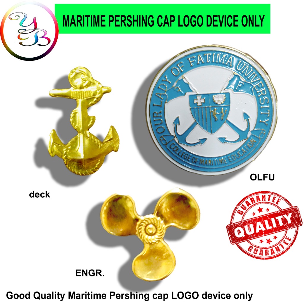Maritime pershing cap logo Device only anchor , propeller , OLFU logo ...