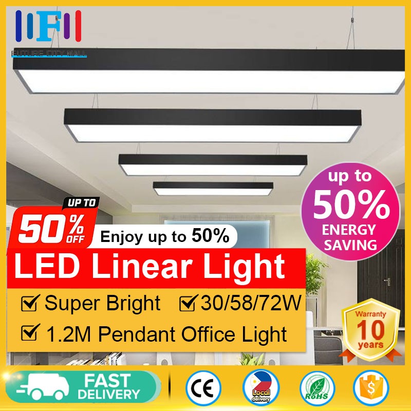 LED Linear Light Office Pendant Square Lighting Ceiling Lamp 220V Wire ...