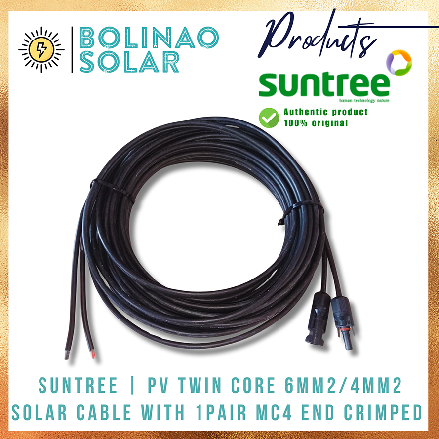 Suntree | PV Twin Core 6mm2/4mm2 Solar Cable with 1pair MC4 End Crimped ...